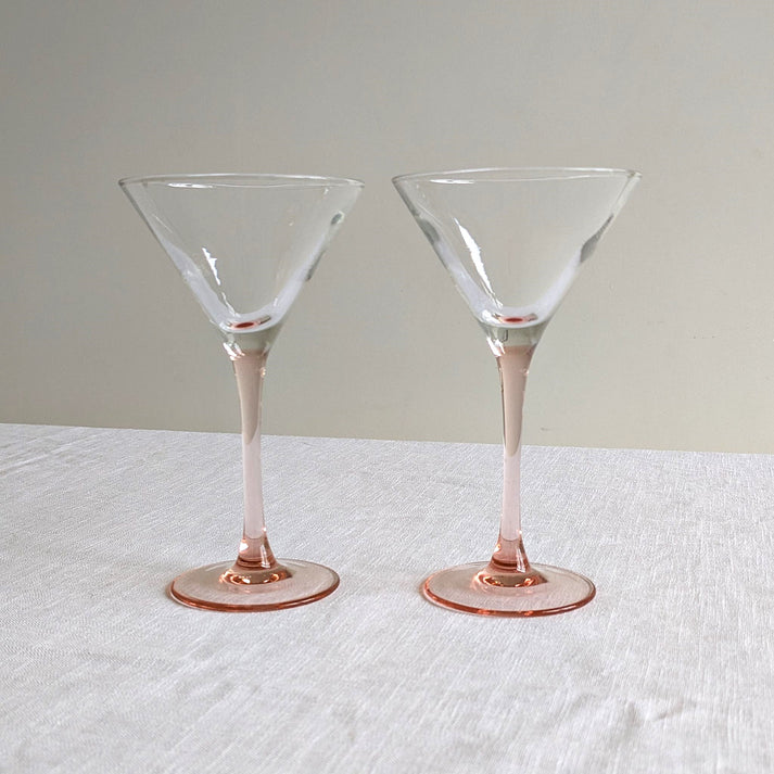 Vintage ARC Pink Stem Cocktail Glasses, French, France – Tiger & Iris