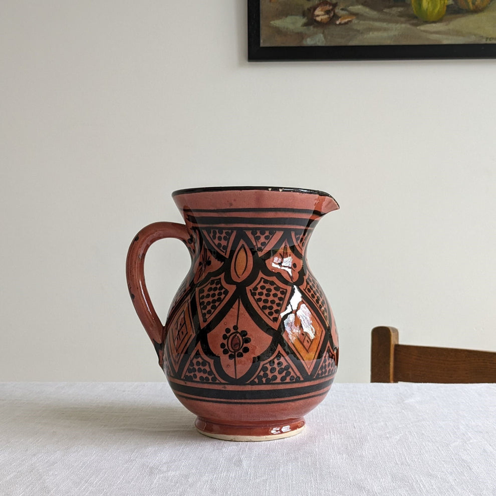 Vintage Moroccan Safi Pottery Jug, Morocco – Tiger & Iris