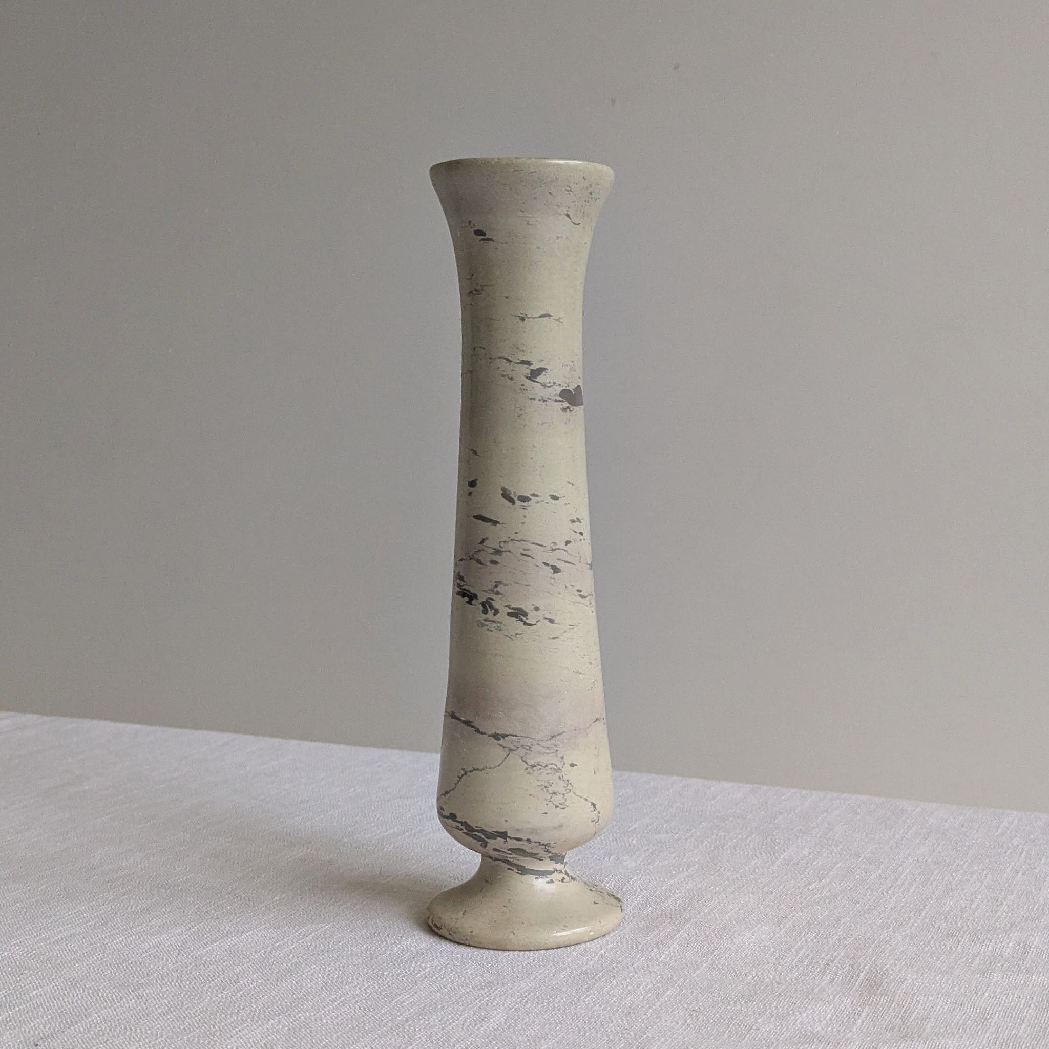 Vintage African Soapstone Vase, Carved Beige Stone Vase – Tiger & Iris