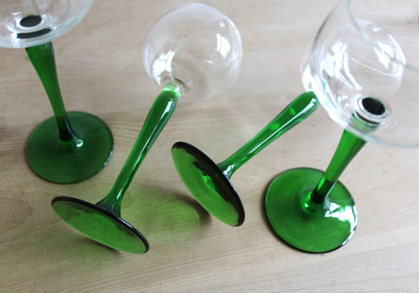 Mid Century Green Stem Wine Glasses, Vintage Hock Glasses – Tiger & Iris